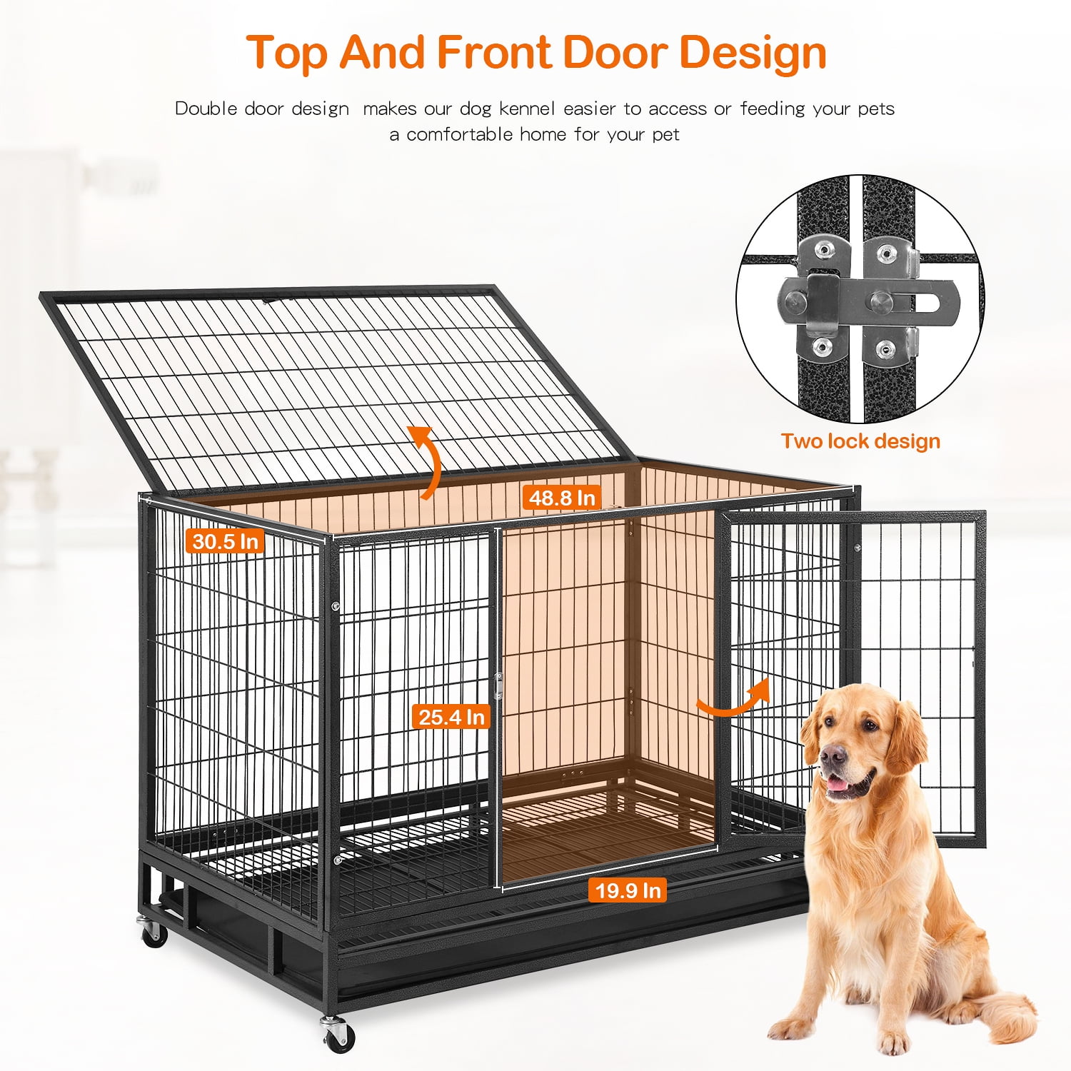 Buy BestPet 48 inch Heavy Duty Dog Cage Large Dog Crate Strong Metal ... Buy BestPet 48 inch Heavy Duty Dog Cage Large Dog Crate Strong Metal ...