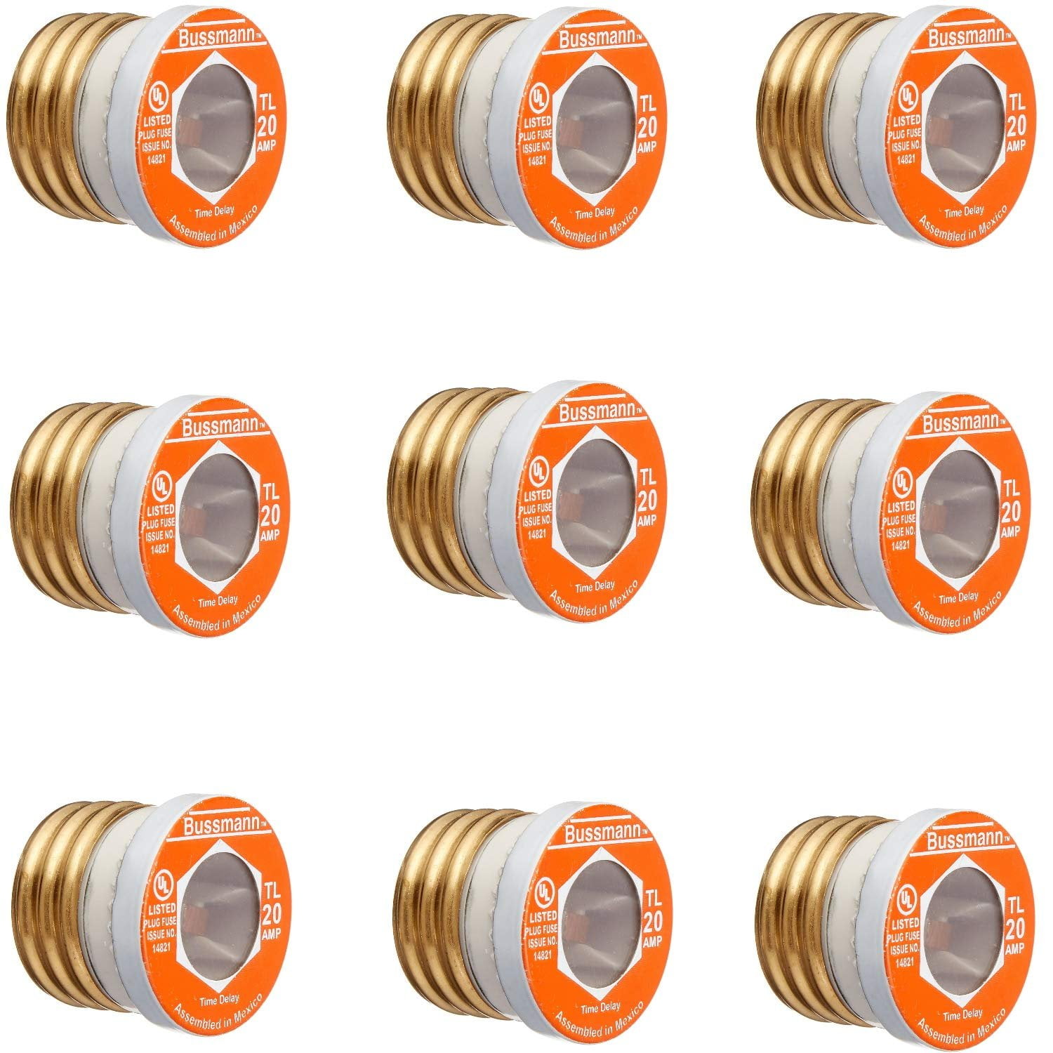 Bussmann BP/TL-20 20 Amp Time Delay, Loaded Link Edison Base Plug Fuse ...