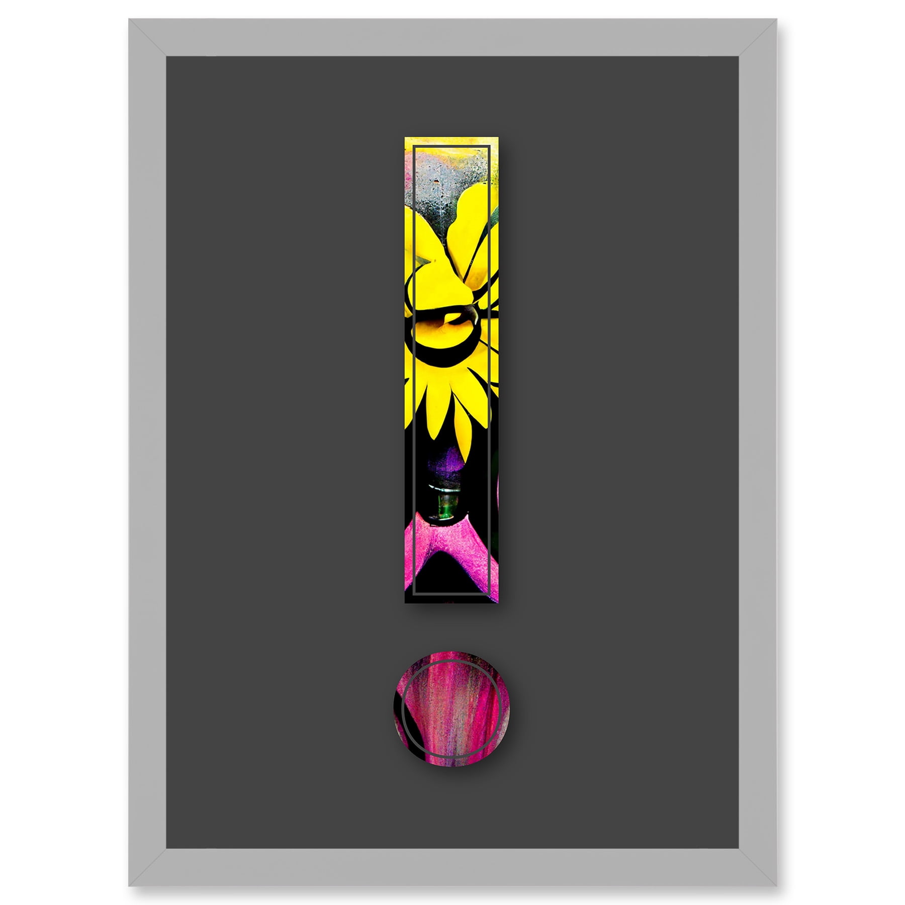 Symbol ! Exclamation Mark Point Bright Flower Decorative Graffiti Mural ...