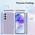 Elegant Choise for Samsung Galaxy A55 5G Liquid Silicone Case with Screen Protector, Purple ...