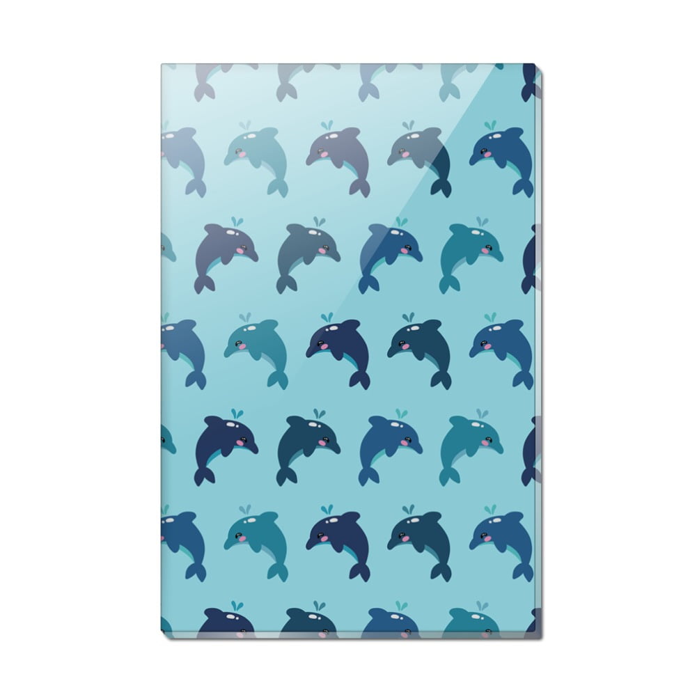 Cute Kawaii Dolphins Pattern Rectangle Acrylic Fridge Refrigerator ...