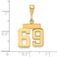 14K Solid Yellow Gold Number 69 Necklace Chain Pendant Charm with chain ...