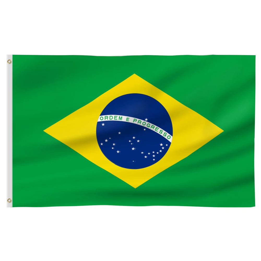3x2ft Brazil Flag - Bright Colors And UV Fading - Canvas Head And ...