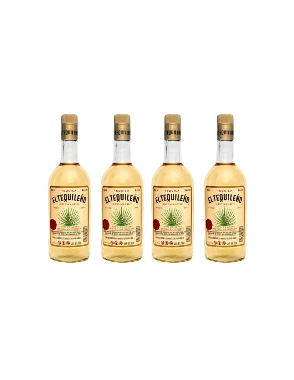 Pack de 4 Tequila El Tequileño Reposado 750 ml | Walmart en línea