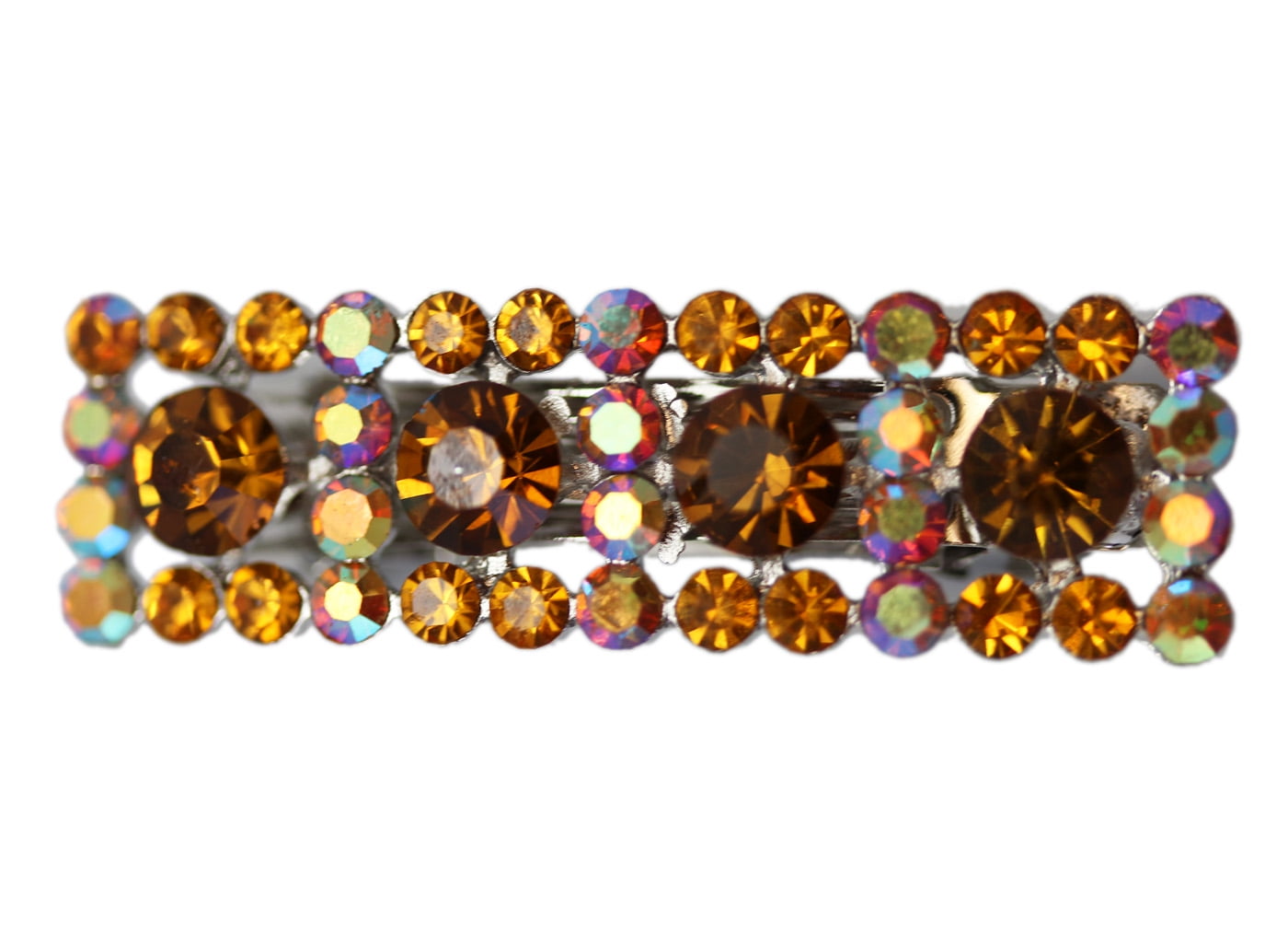 Orange Rhinestone French Barrette Hair Clip - Walmart.com
