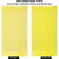 4 Pack Wavy Yellow Foil Curtain Backdrop -3.3 ft x 6.6 ft Gold Tinsel ...