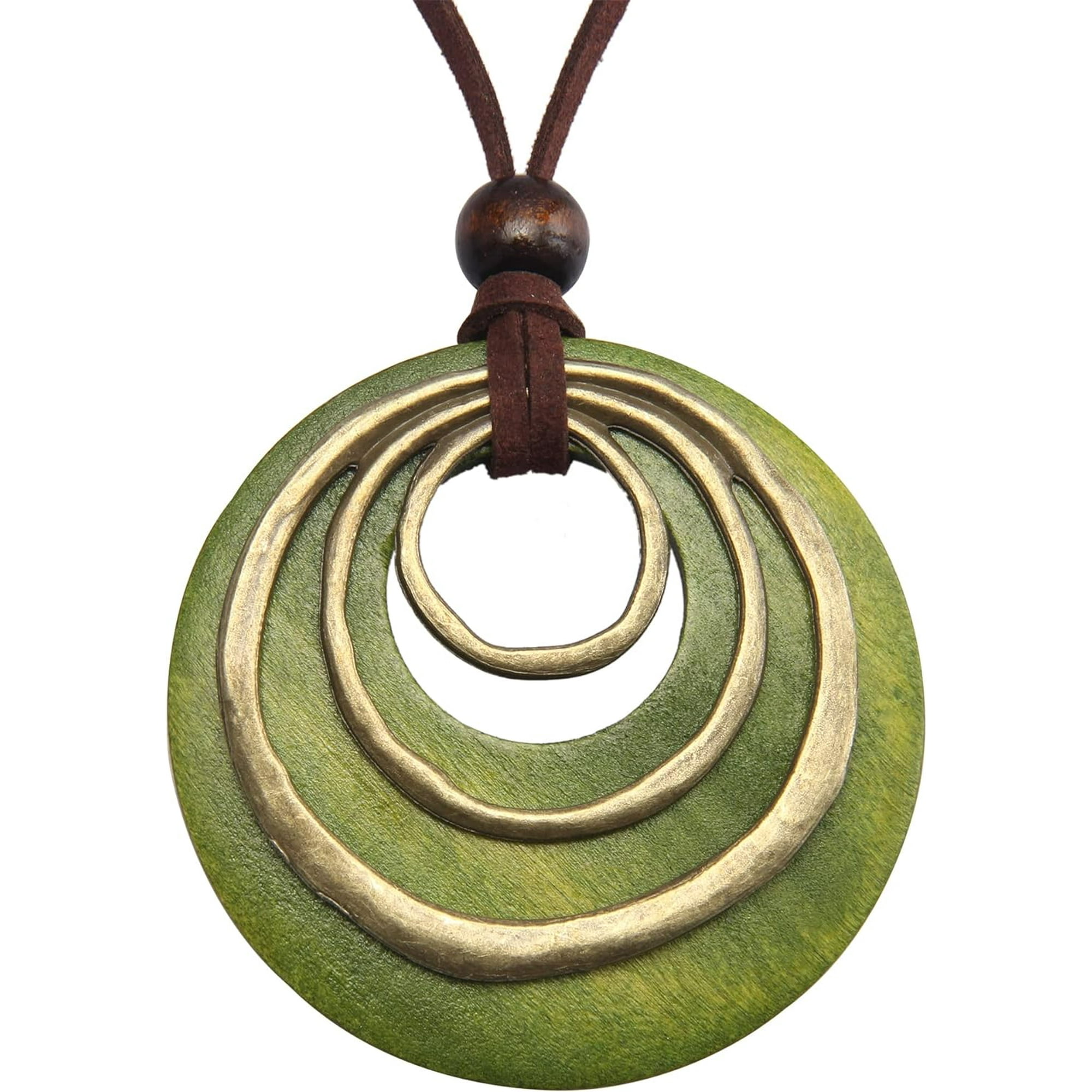 Click here for Salafire Long Necklaces For Women Boho Wooded Pend... prices