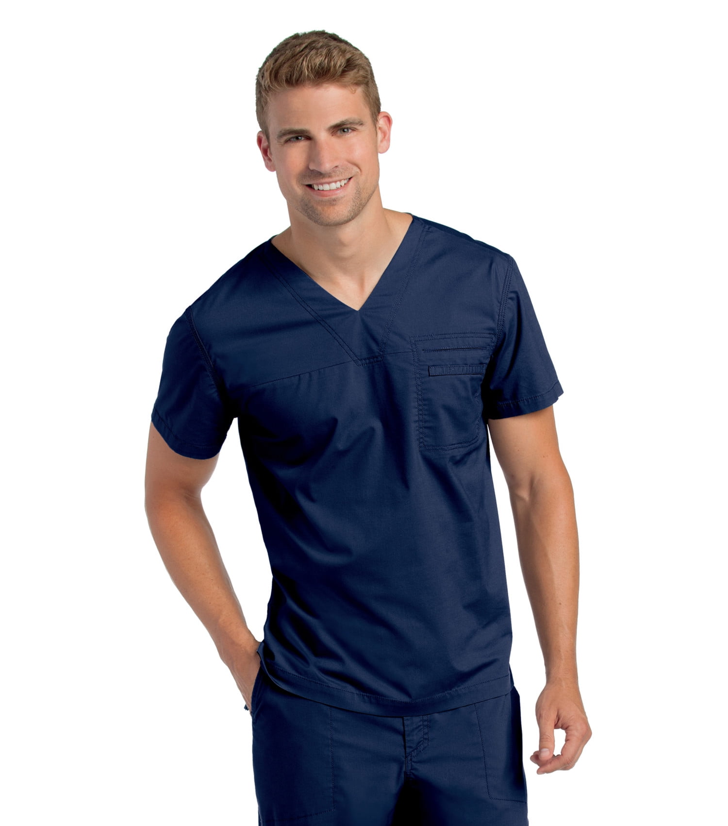 Landau V-Neck Solid Scrub Top (Men) - Walmart.com