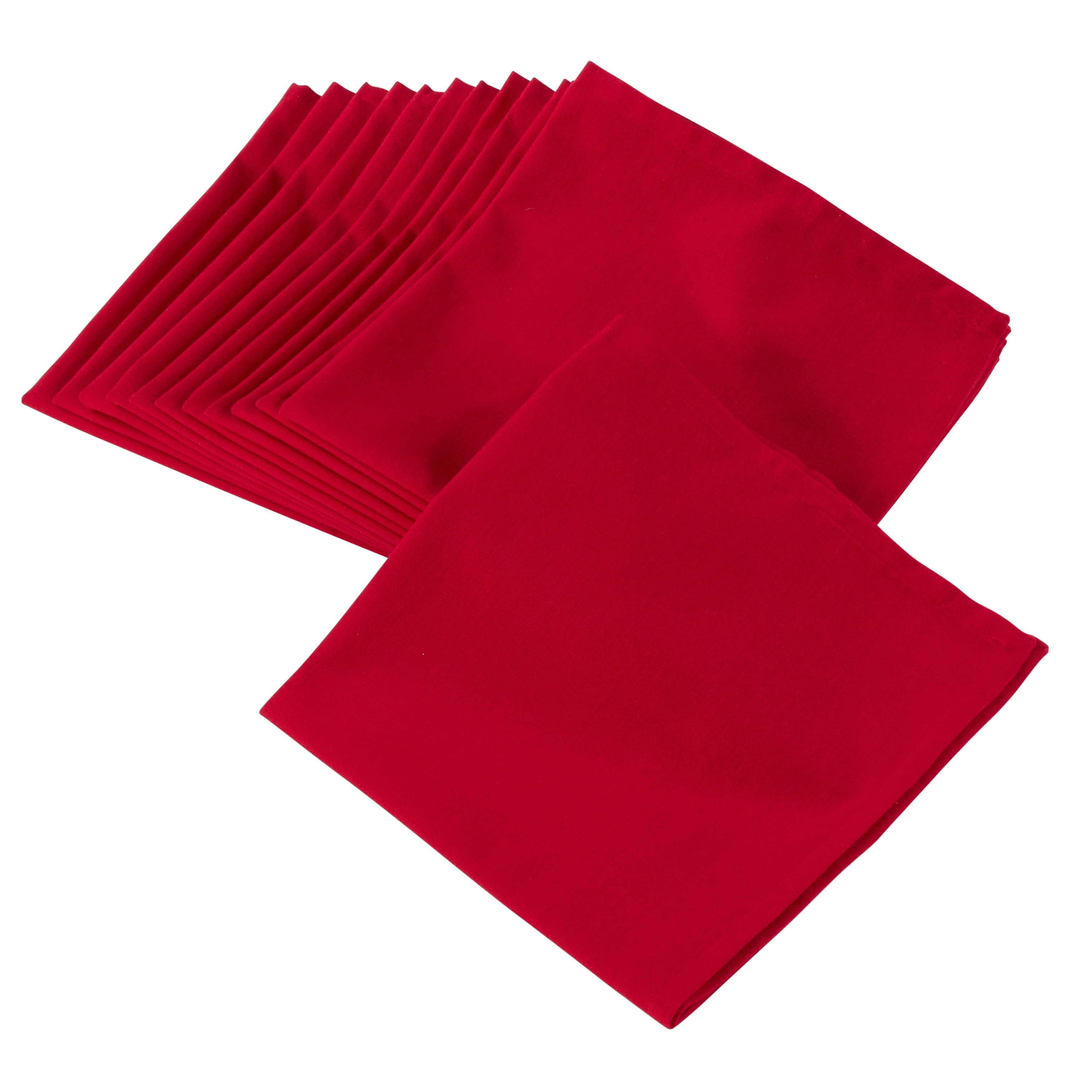 Solid Bold Colors 20-Inch Square Cotton Cloth Napkin - 16 Colors (Red ...