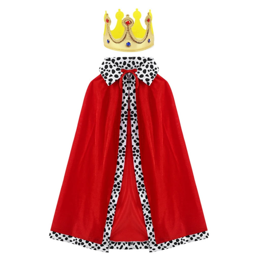 King Prince Costume Robe Medieval Cloak, Kids Adult Unisex Halloween ...
