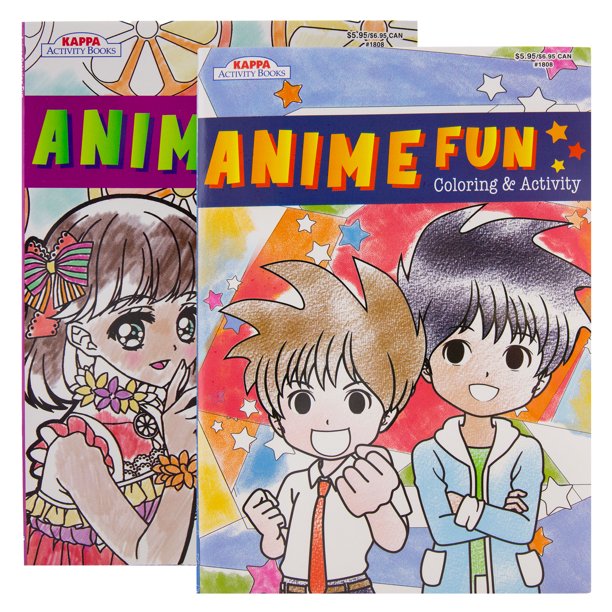 KAPPA Anime Fun Coloring & Activity Book 2 Titles, Gift for Kids ...