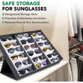 18 Slot Sunglasses Organizer Box Stand Display Case/Tray, Fabric Lined ...