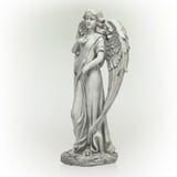 Alpine Corporation 31 inches Outdoor Angel Statue for Garden, Stone ...