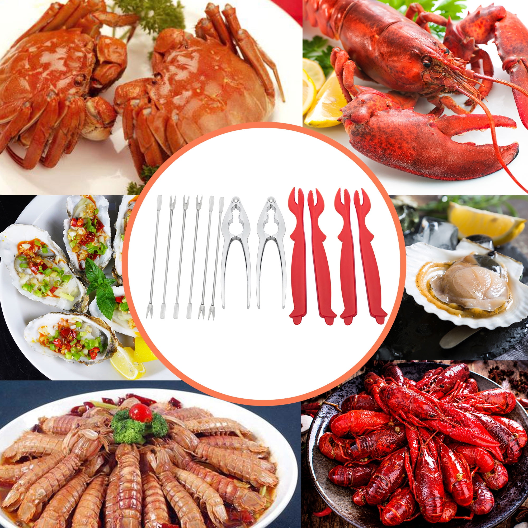 Seafood Tools Set Crab Eating Tool 12Pcs Includes Crab Crackers Nut ...