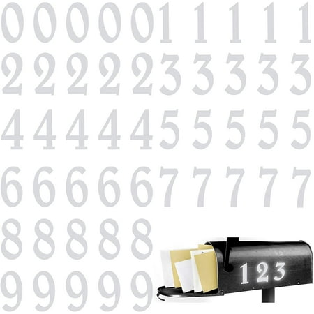TESNN 60 Pieces Reflective Mailbox Numbers Stickers Vinyl Self Adhesive ...