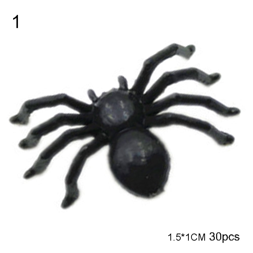 Opolski Pack Of 30/Set Plastic Realistic Mini Spider Toy Halloween ...