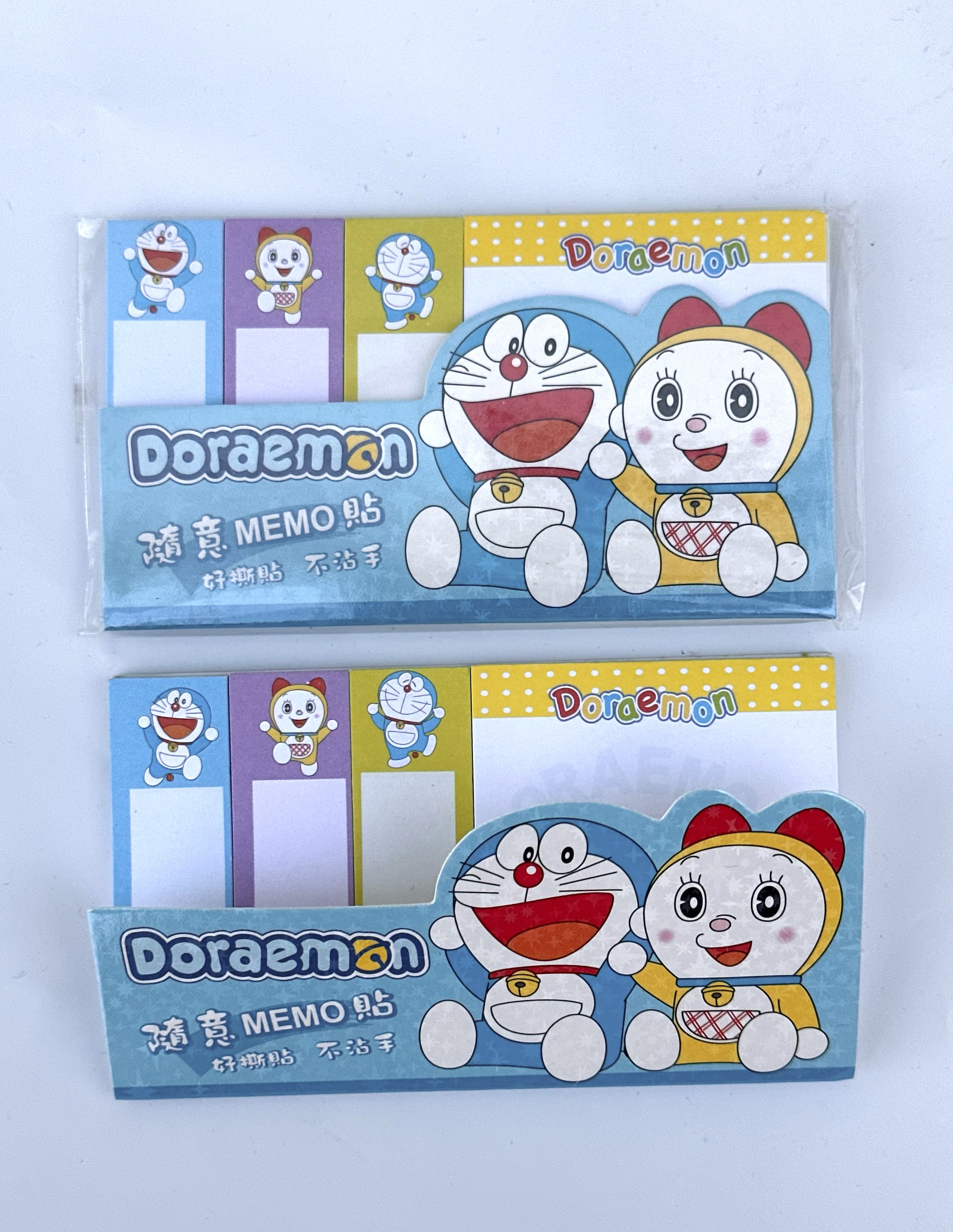 Doraemon Blue, Violet, Green, and Yellow Memo Sticky Notes (3 Thin & 1 ...