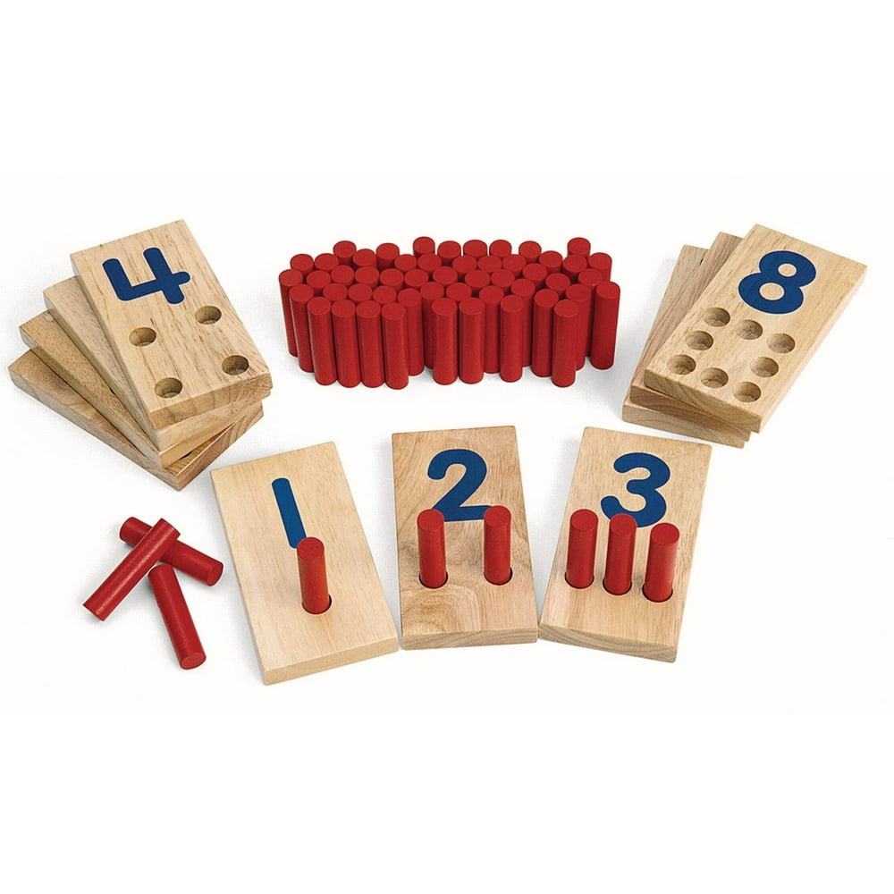 Excellerations 2 5x 5 Inches Peg Number Boards Wooden Counting