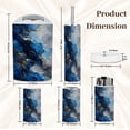 Bathroom Accessory Set 6 Piece with abstract white blue marble golden ...