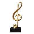 mdesiwst Music Note Sculpture Gold Resin Musical Symbol Figurine Modern ...