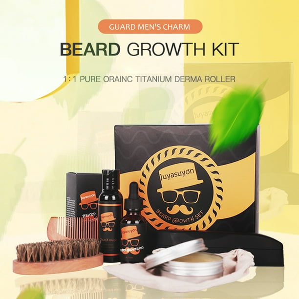 5-Piece Beard Care Kit Men Professional Beard Growth Kit Beard Shampoo ...