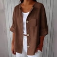 VJGBEGW 3/4 Length Sleeve Womens Tops Button Down Shirts Cotton Linen ...