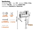 Professional Manual Meat Grinder, 100% Stainless Steel, Includes 2 ...