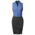 FashionOutfit Women's Solid Chiffon High V-Neck Sleeveless Office ...