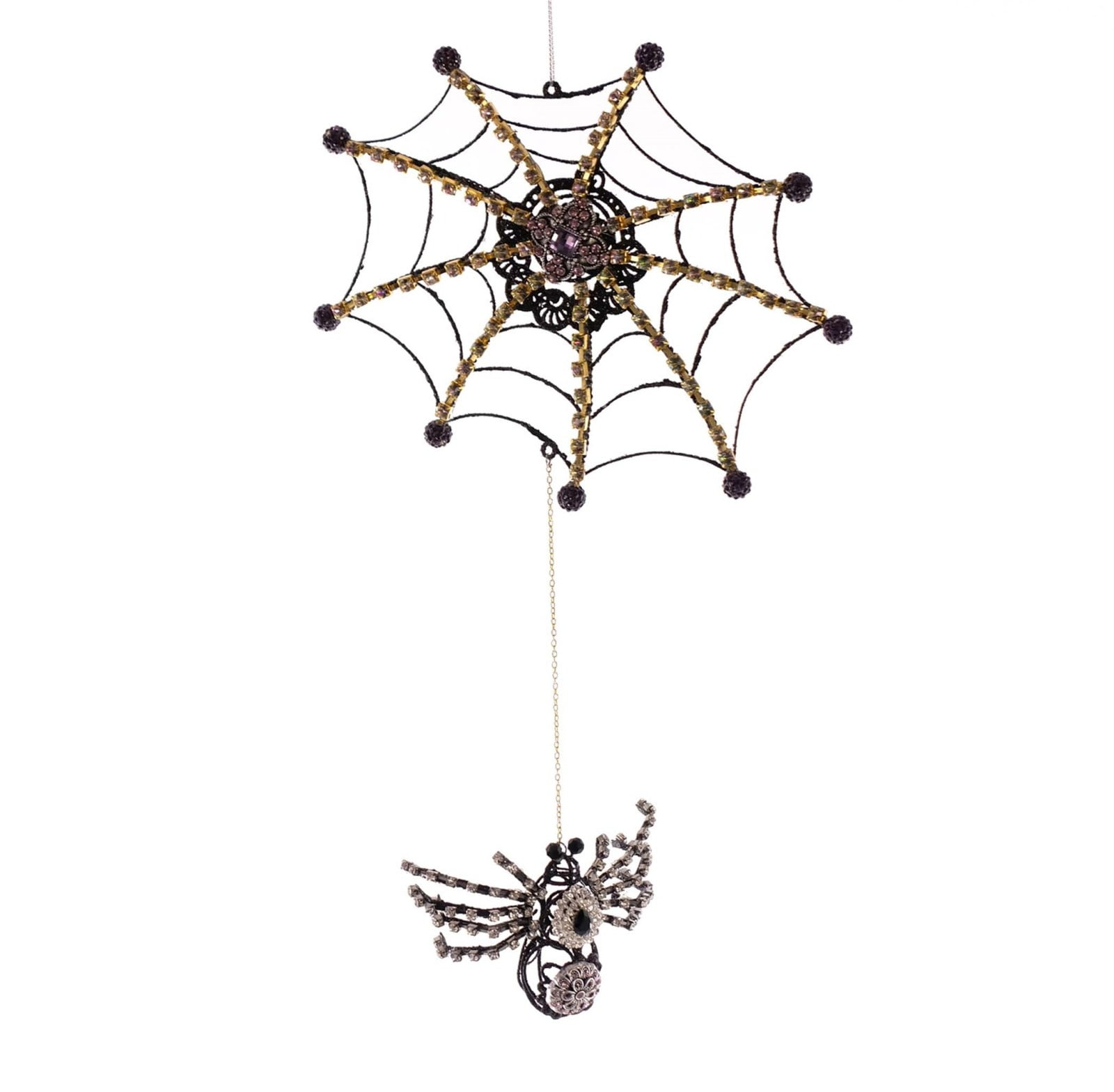 Katherine's Collection Jeweled Spider With Web Halloween Ornament 12 ...