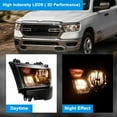 1 Pair Headlights Compatible with 2019-2024 RAM 1500 Halogen Model Only ...