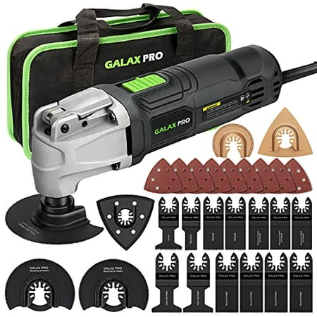 GALAX PRO 2.4Amp 6 Variable Speed Oscillating Multi-Tool Kit with Quick-Lock accessory change ...