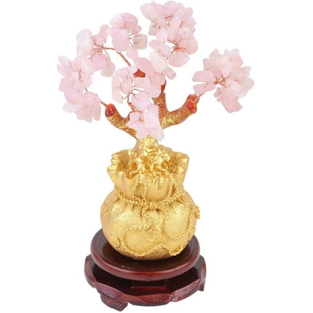 Golden Money Tree Chinese Feng Shui Coin Tree Statue Citrine Gem Yellow ...