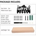 Black Wood Iron Wall Mounted Hooks Hangers Decorative Organizer Rack ...