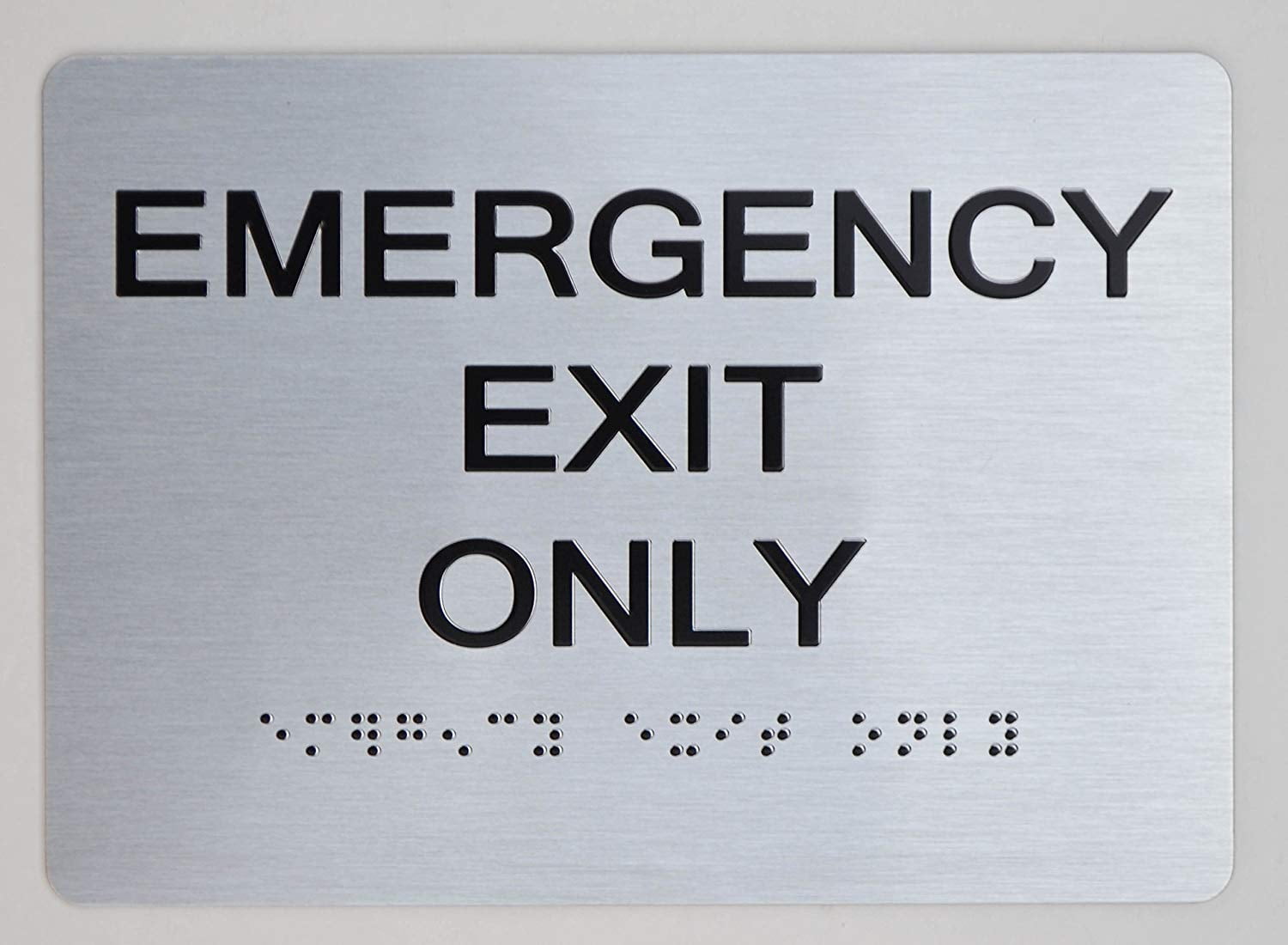 Emergency EXIT ONLY Sign -(Aluminum, Brush Silver, Size 5X7) The ...