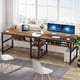 78.7" Two Person Desk with Bookshelf, Office Double Desk for Two Person ...