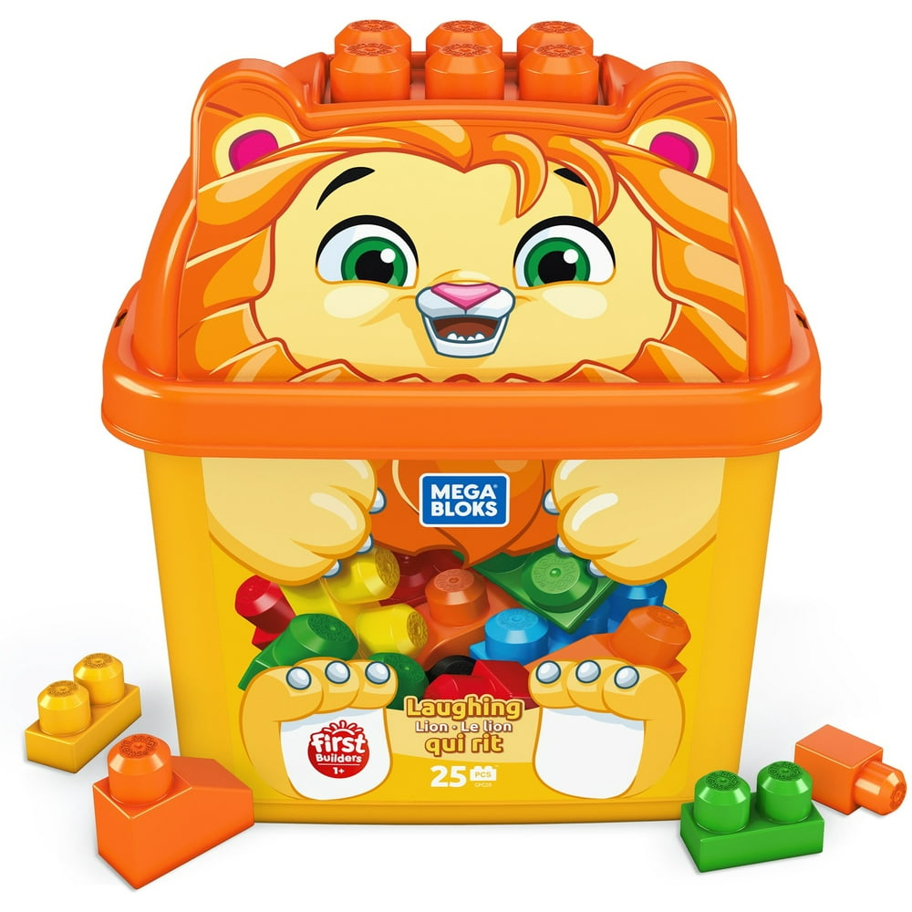 Mega Bloks First Builders Laughing Lion with Big Building Blocks ...