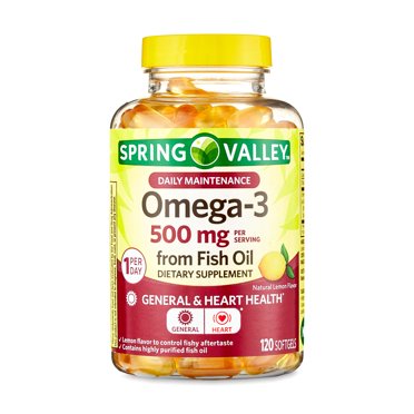 Spring Valley Fish Oil Dietary Supplement Softgels, 1000 mg, 60 Count - Walmart.com
