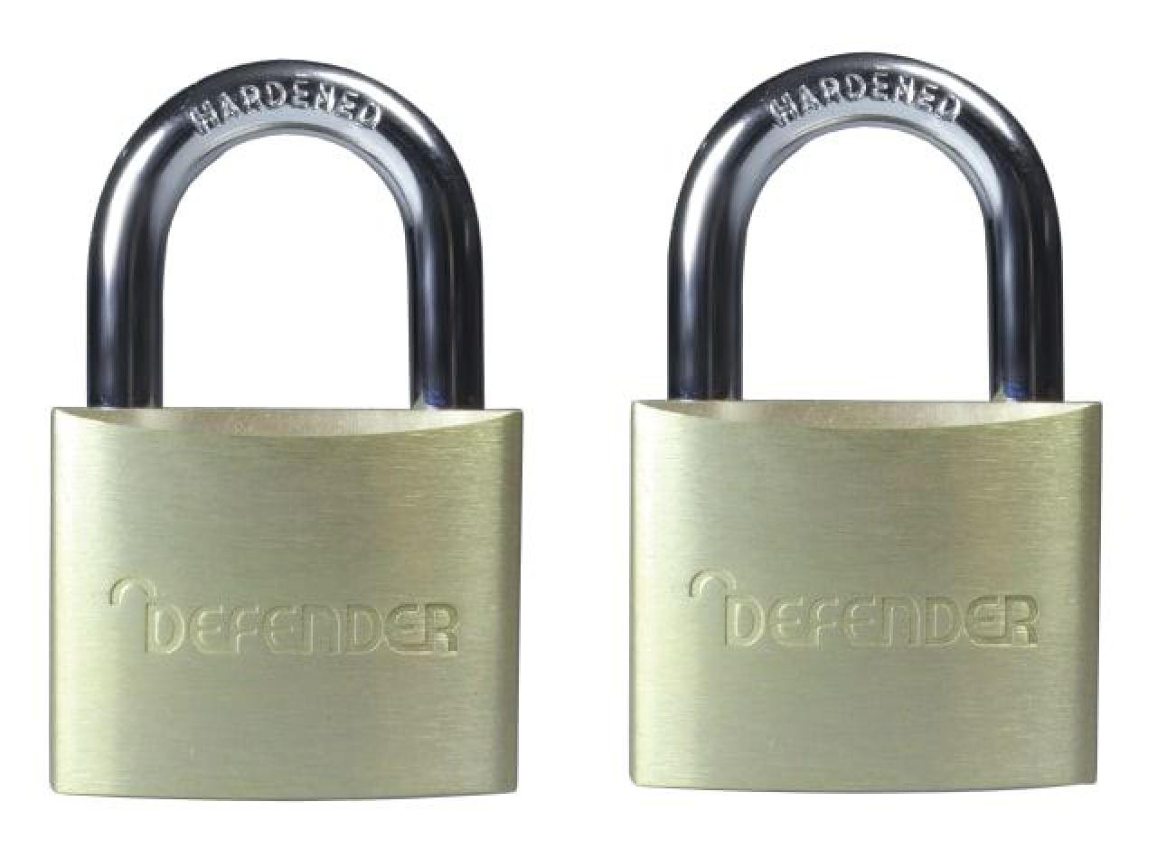 DEFENDER - Aluminium Padlock Twin Pack 40mm - Walmart.com