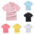 Boys Polo Shirts Short Sleeve Contrast Tipped Collar T shirts for Boys ...