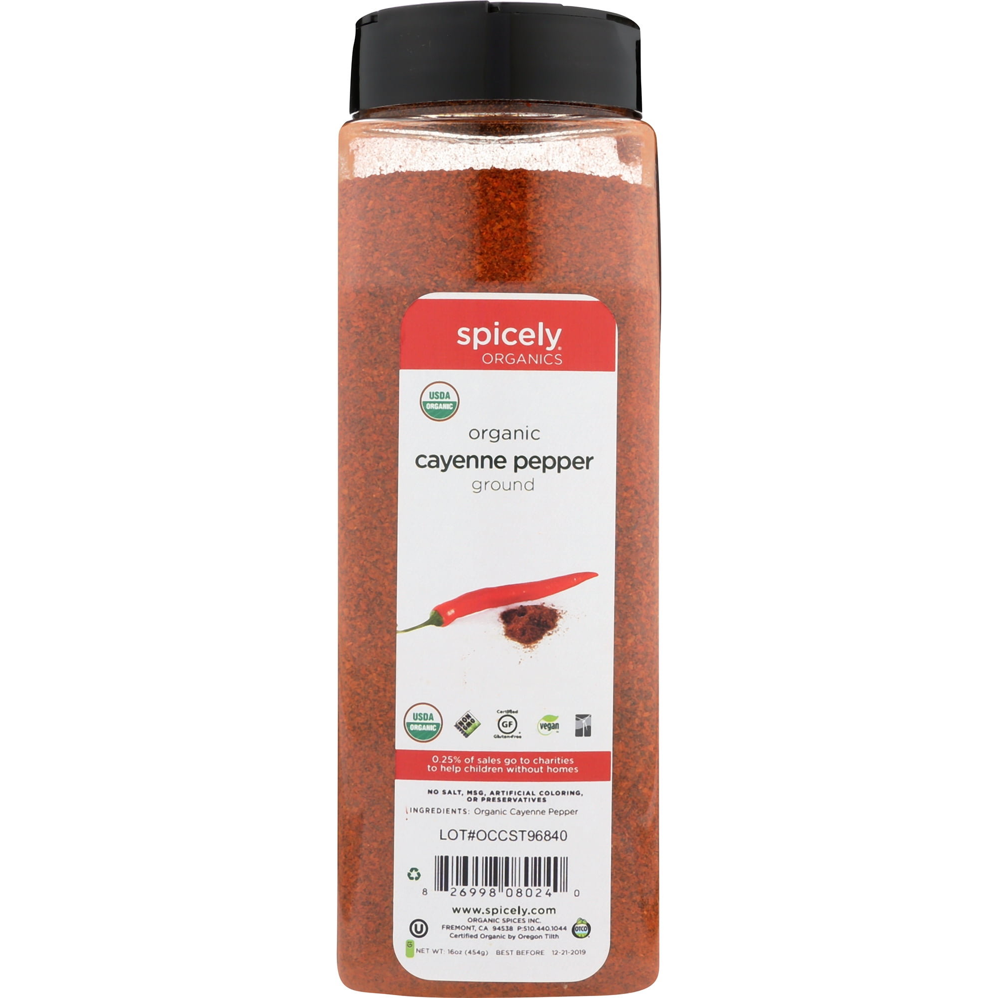 Spicely Organics Cayenne Pepper Club Size Certified Gluten Free ...