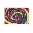 Abstract Art Sun Shade Sail 12'X16' Red Yellow Blue Tie-Dye Art Ethnic ...