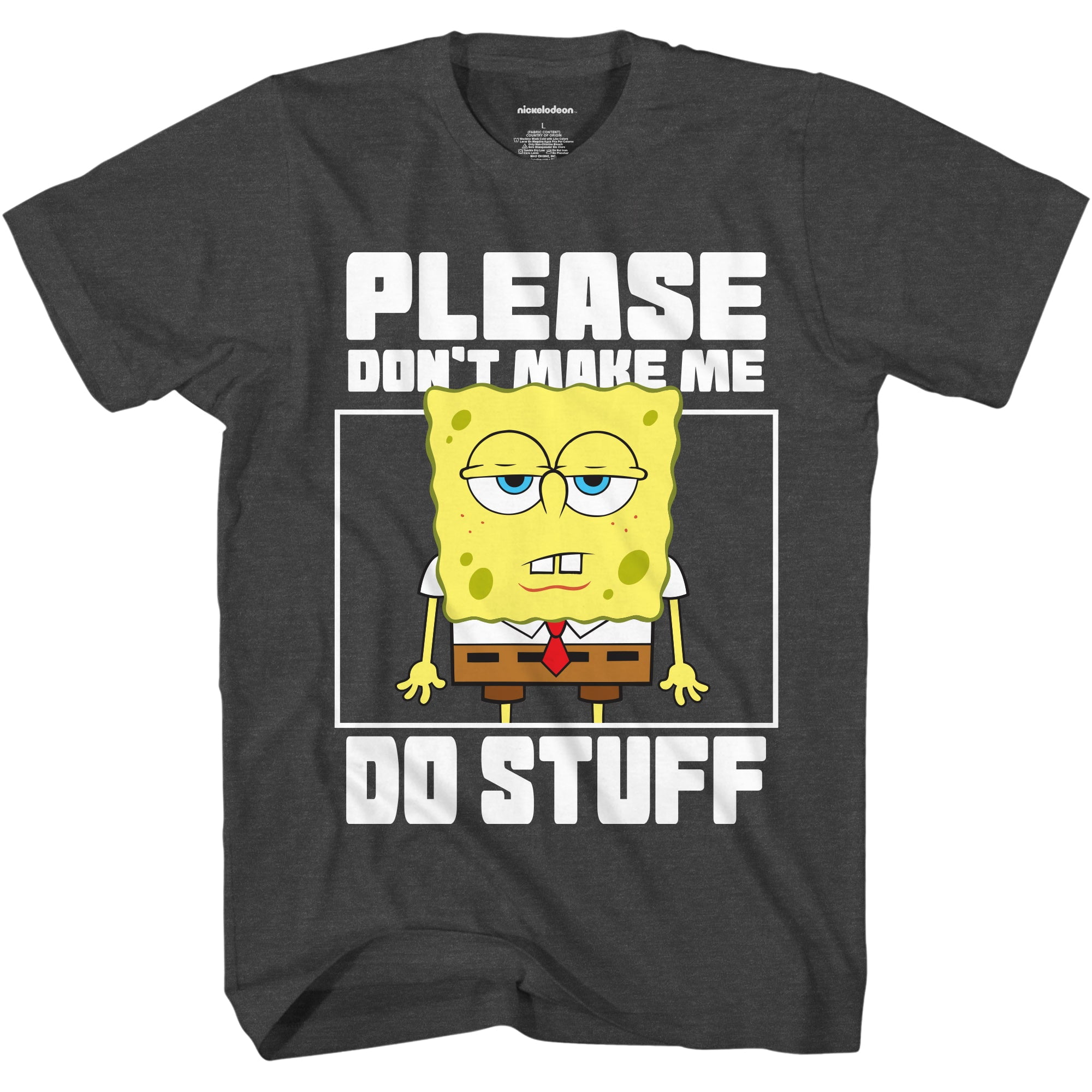 Sponge Bob Sponge Spongebob Please Adult Tee Graphic T-Shirt for Men ...
