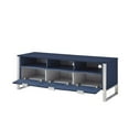 Posh Living Omer Faux Shagreen TV Stand/Cabinet Navy/Chrome - Walmart.com