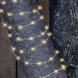 Mainstays Solar Power 200-Count Warm White Fairy LED String Lights for ...