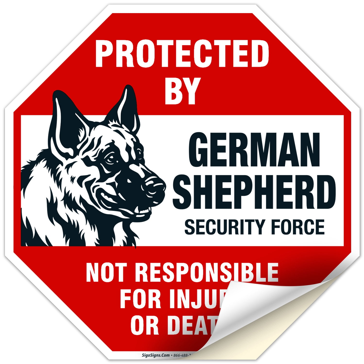 German Shepherd Sign, Beware German Shepherd Dog Warning Sign ...
