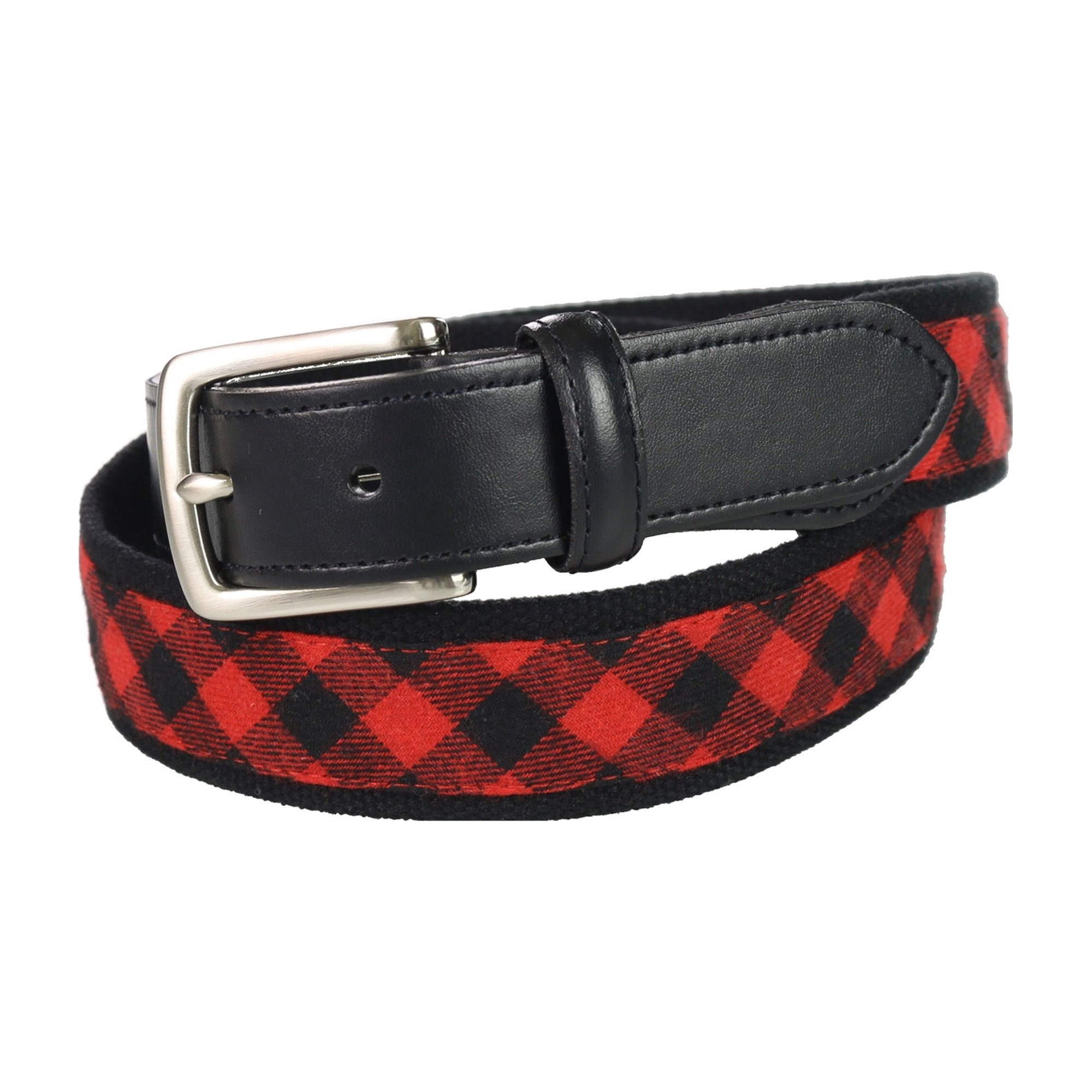 Club Room Mens Check Belt, Red, 34 - Walmart.com