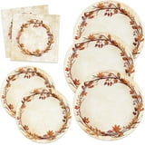 DAZLUTE 200 Pcs Fall Paper Plates and Napkins,Harvest Party Paper ...