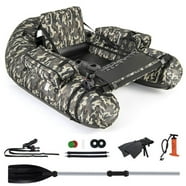 Goplus Inflatable Fishing Float Tube with Adjustable Straps & Storage ...
