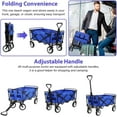 NiamVelo Blue Foldable Heavy-Duty Wagon with All-Terrain Wheels for ...
