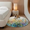 6ft Round Rug Spring Flowers Area Rugs for Living Room Bedroom Washable ...